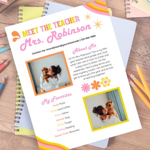 Retro Meet the Teacher Template, Meet the Teacher Letter, Teacher Intro ...