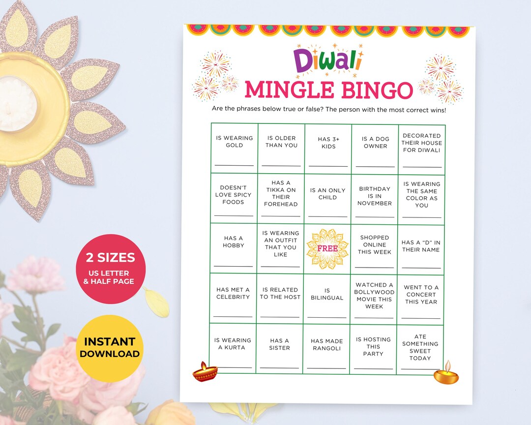 Diwali Party Game, Diwali Icebreaker Game, Diwali Game Printable ...