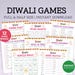 Diwali Games Bundle, Diwali Games Printable, Indian Games, Diwali ...