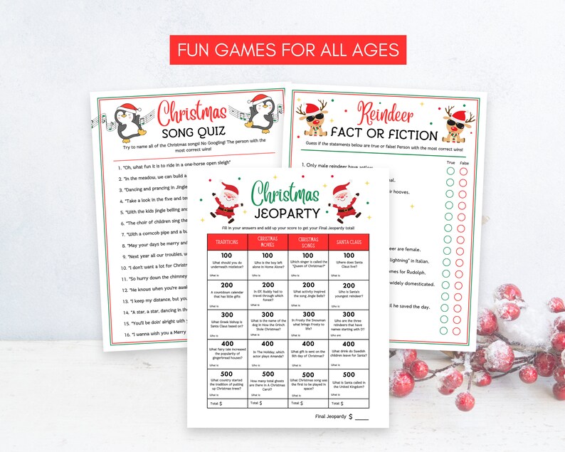Christmas Party Game Bundle, Printable Christmas Games, Office Holiday ...