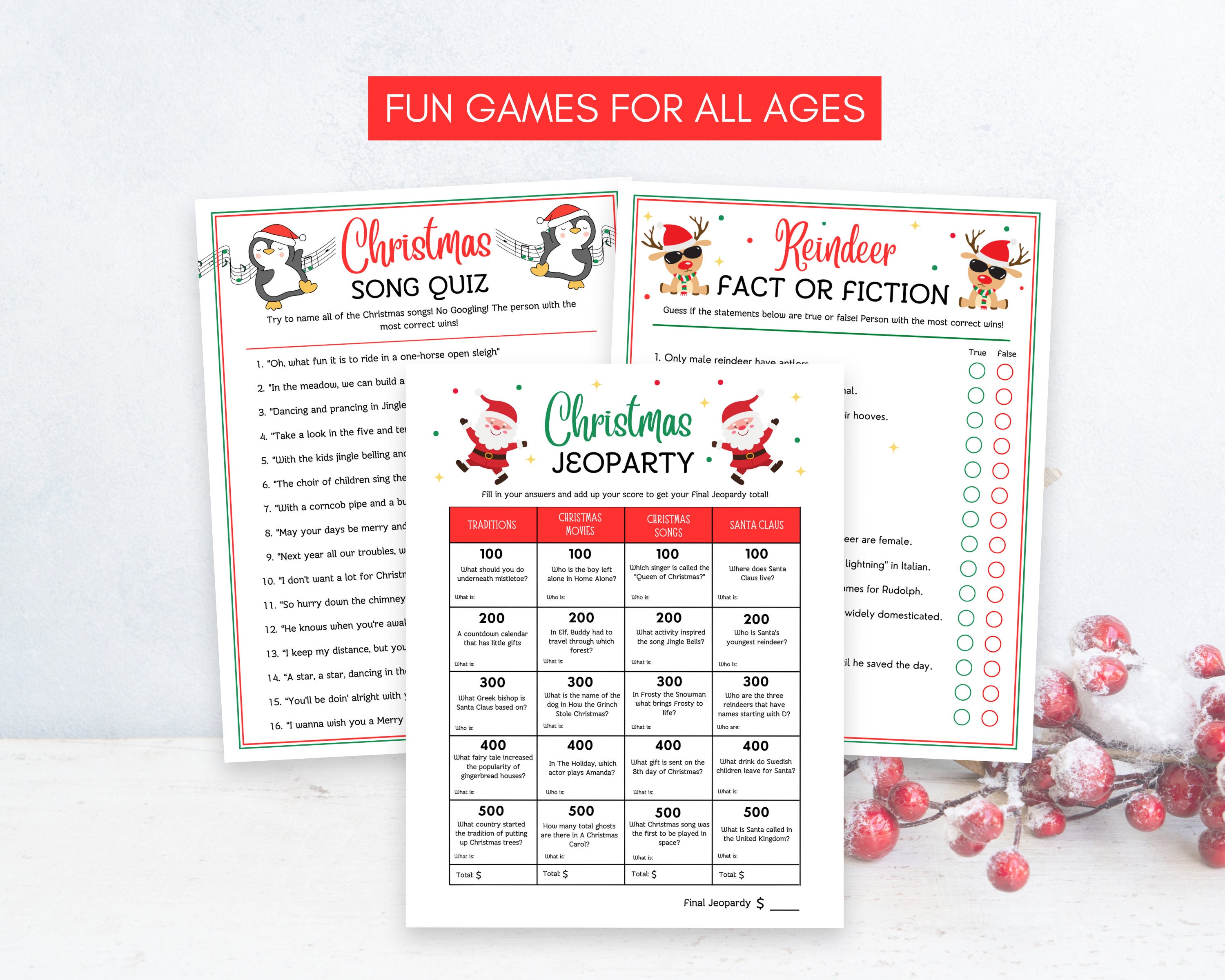 Christmas Party Game Bundle, Printable Christmas Games, Office Holiday ...