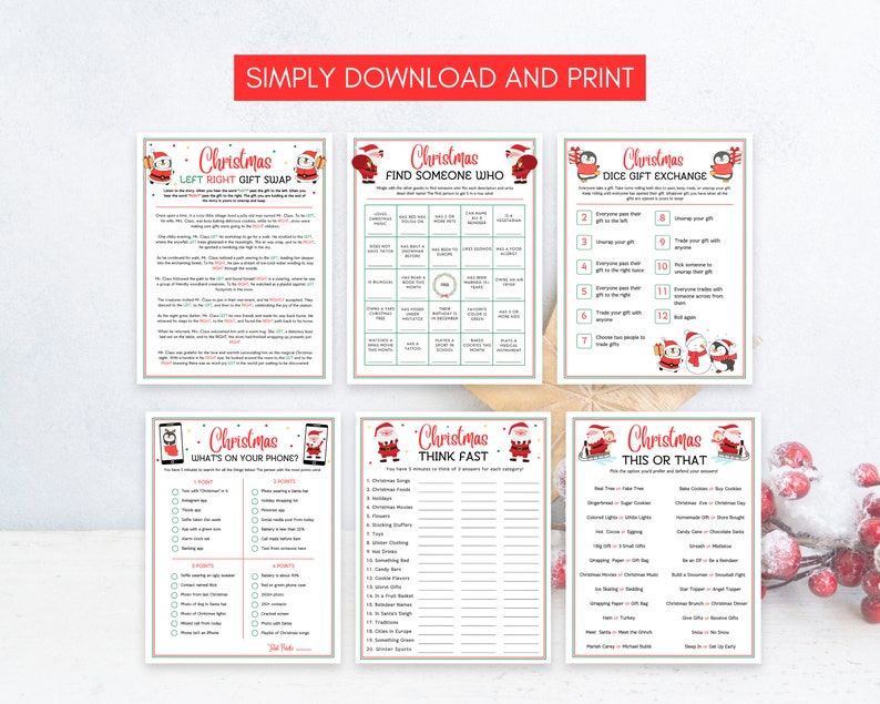 Christmas Party Game Bundle, Printable Christmas Games, Office Holiday ...