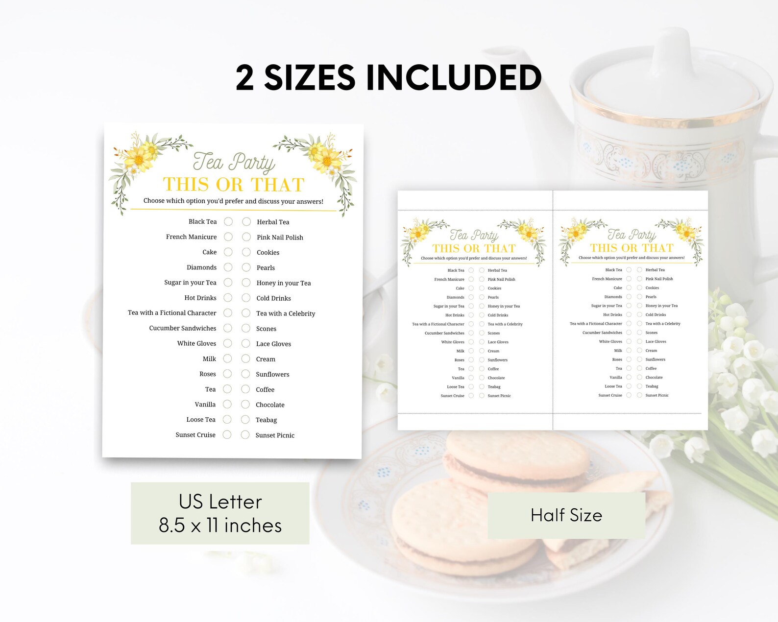 Tea Party This or That, Printable Tea Party Game for Adults, Tea Party ...