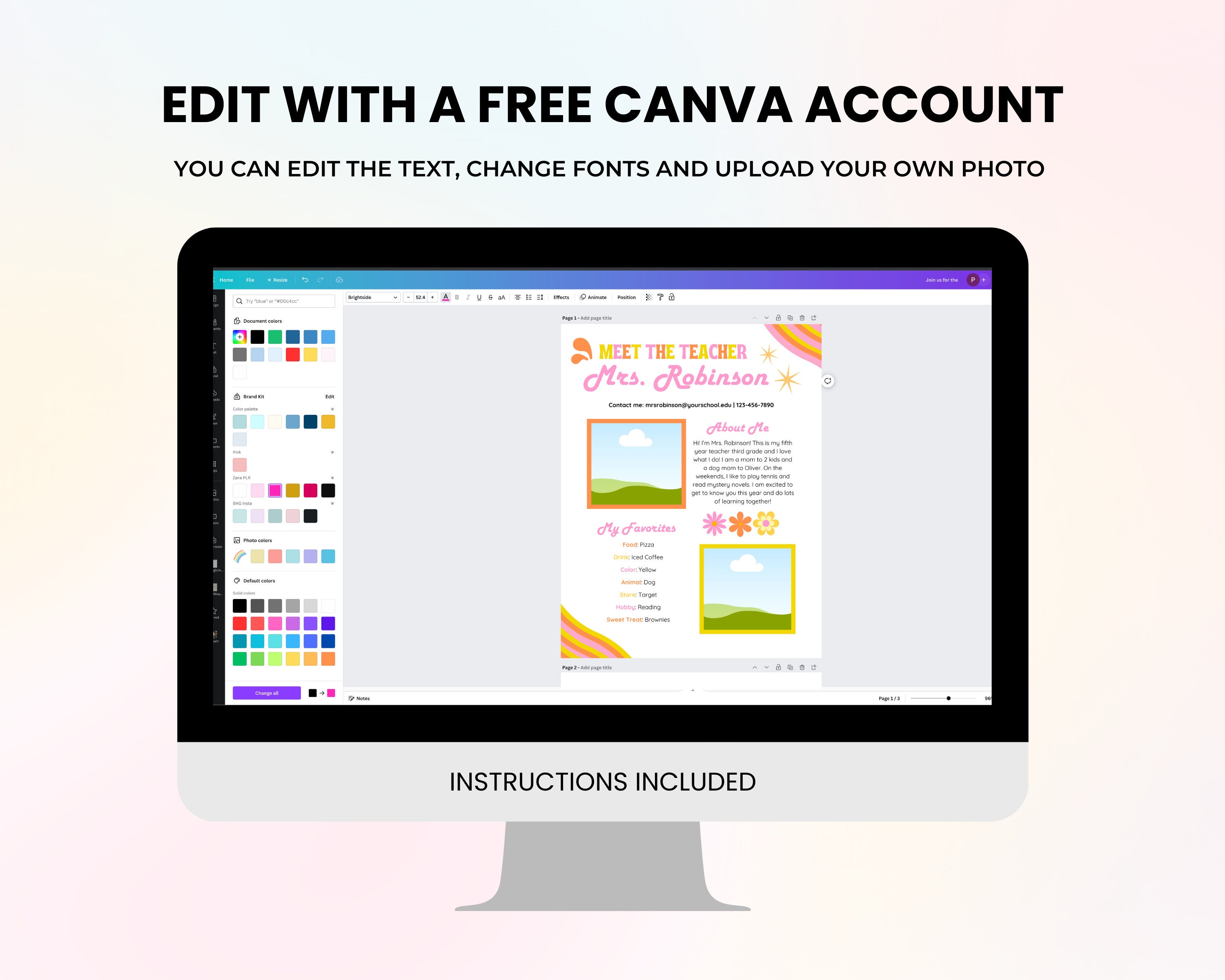 Retro Meet the Teacher Template, Meet the Teacher Letter, Teacher Intro ...