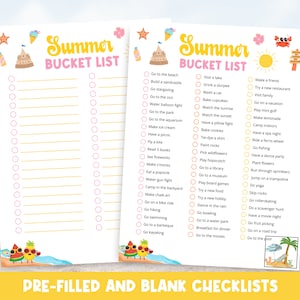 Summer Bucket List Printable, Summer Break Bucket List, Summer Activity ...