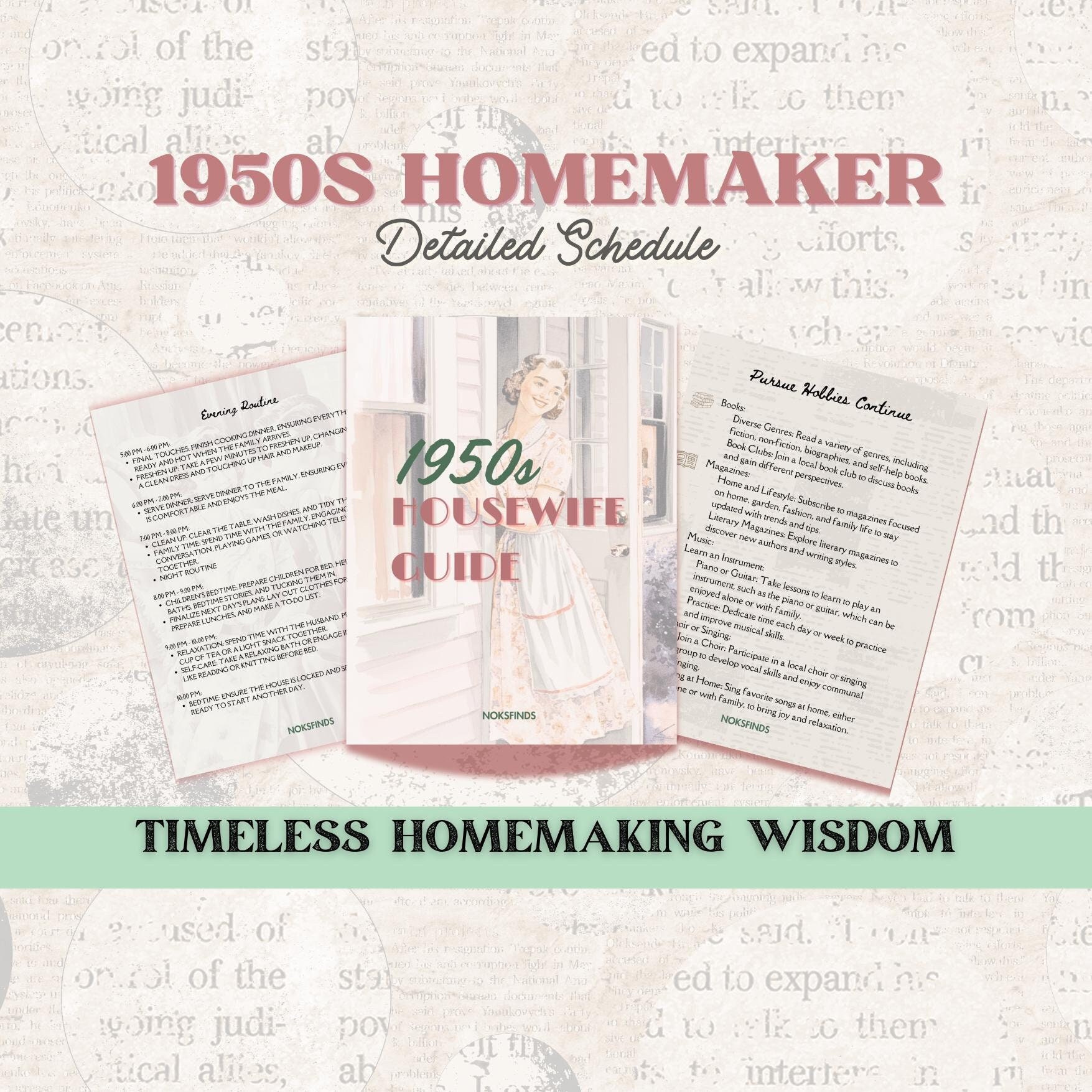 The 1950s Housewife Guide: A Guide to Homemaking, Self-care, and ...