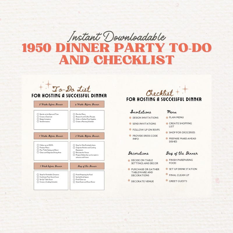 1950s Dinner Party - Etsy