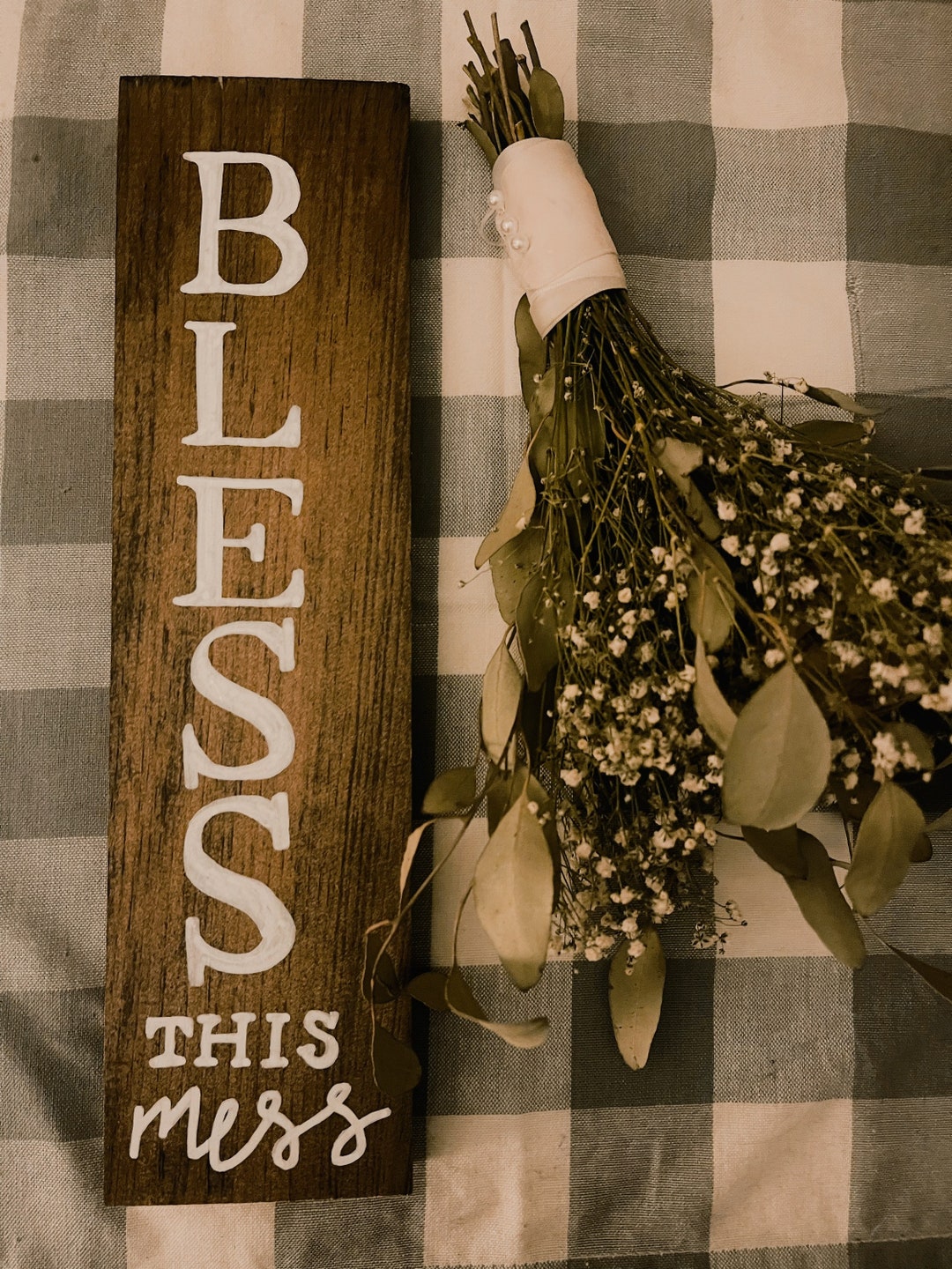 Bless This Mess Wood Stand up Sign - Etsy