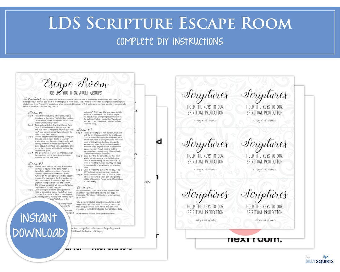 LDS Scripture Escape Room: DIY Youth Activity (printable PDF) - Etsy