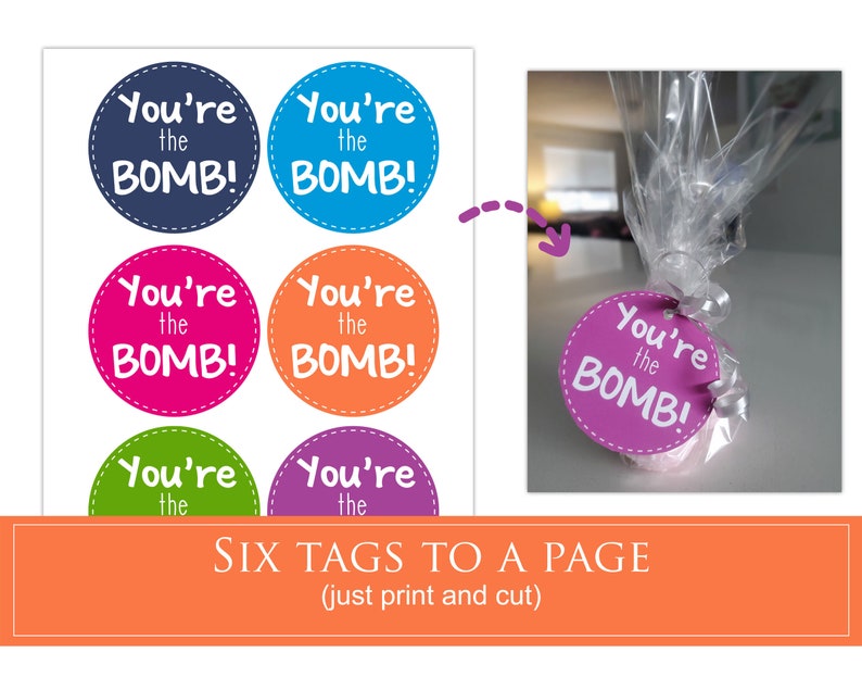 You're the Bomb Gift Tag, Bath Bomb Gift Tag, Chocolate Bomb Gift Tag ...