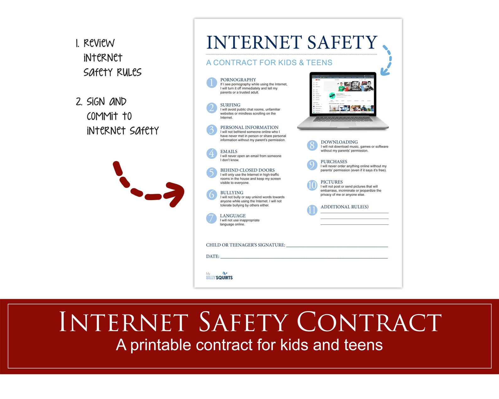 Internet Safety Poster, Internet Safety Contract, Online Safety ...