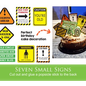 Over the Hill Party Signs: Funny Birthday Decorations (digital Download ...