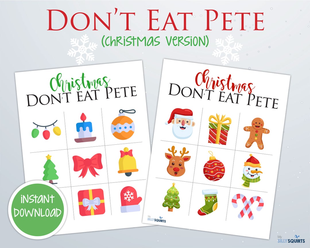 Christmas Party Game Don't Eat Pete Printable Kids School Classroom ...