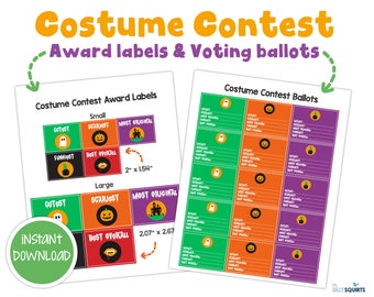 Halloween Costume Contest Ballot, Printable Costume Contest Awards ...
