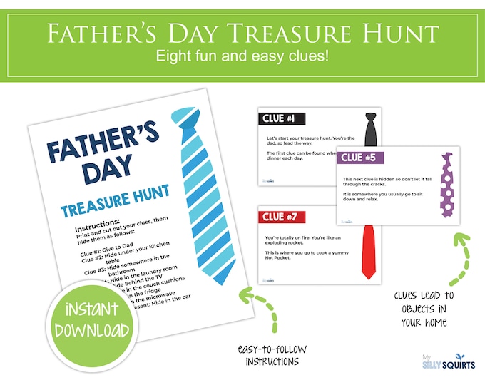 Father's Day Printable Game | Indoor Scavenger Hunt | Family Party Game ...