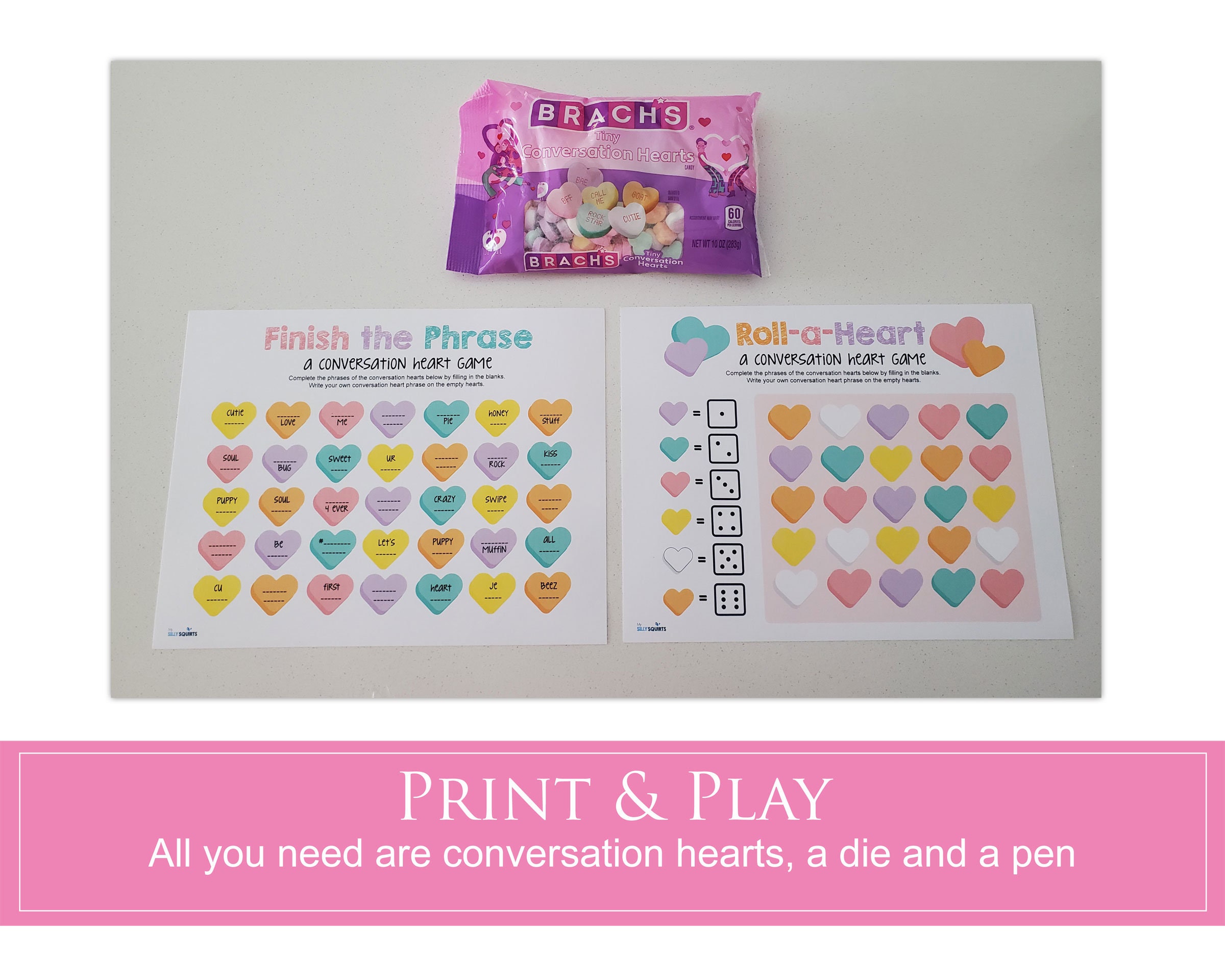 Valentine's Day Printable Games, Classroom Valentine Party, Rolling ...