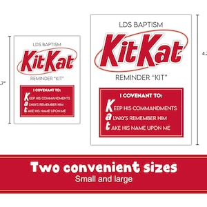 Kit Kat LDS Baptism Gift Tags: Printable Candy Bar Labels (digital ...