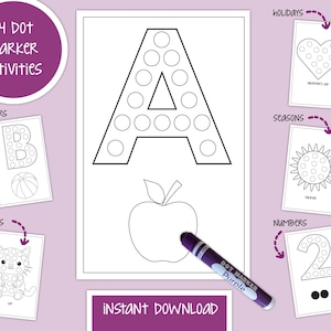 Dot Marker Activity Pages, Dot Sticker Printables, Dot-a-dot Activity ...