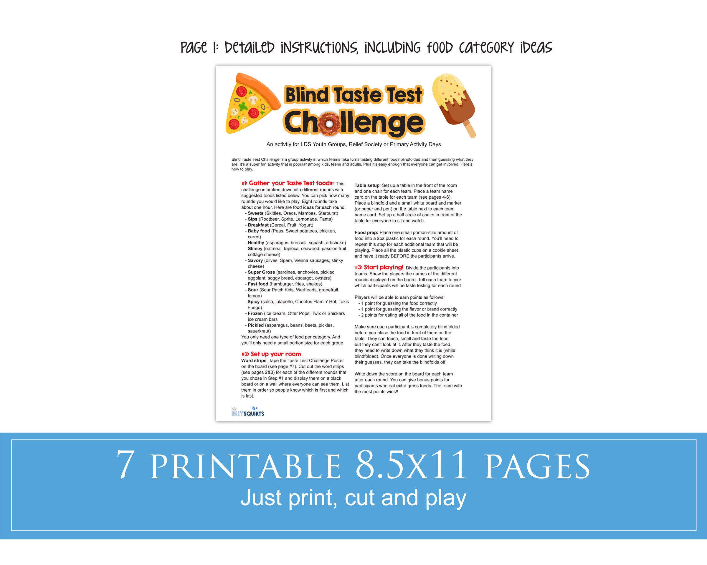 Taste Test Challenge Game: Blindfold Party Game (PDF Download) - Etsy