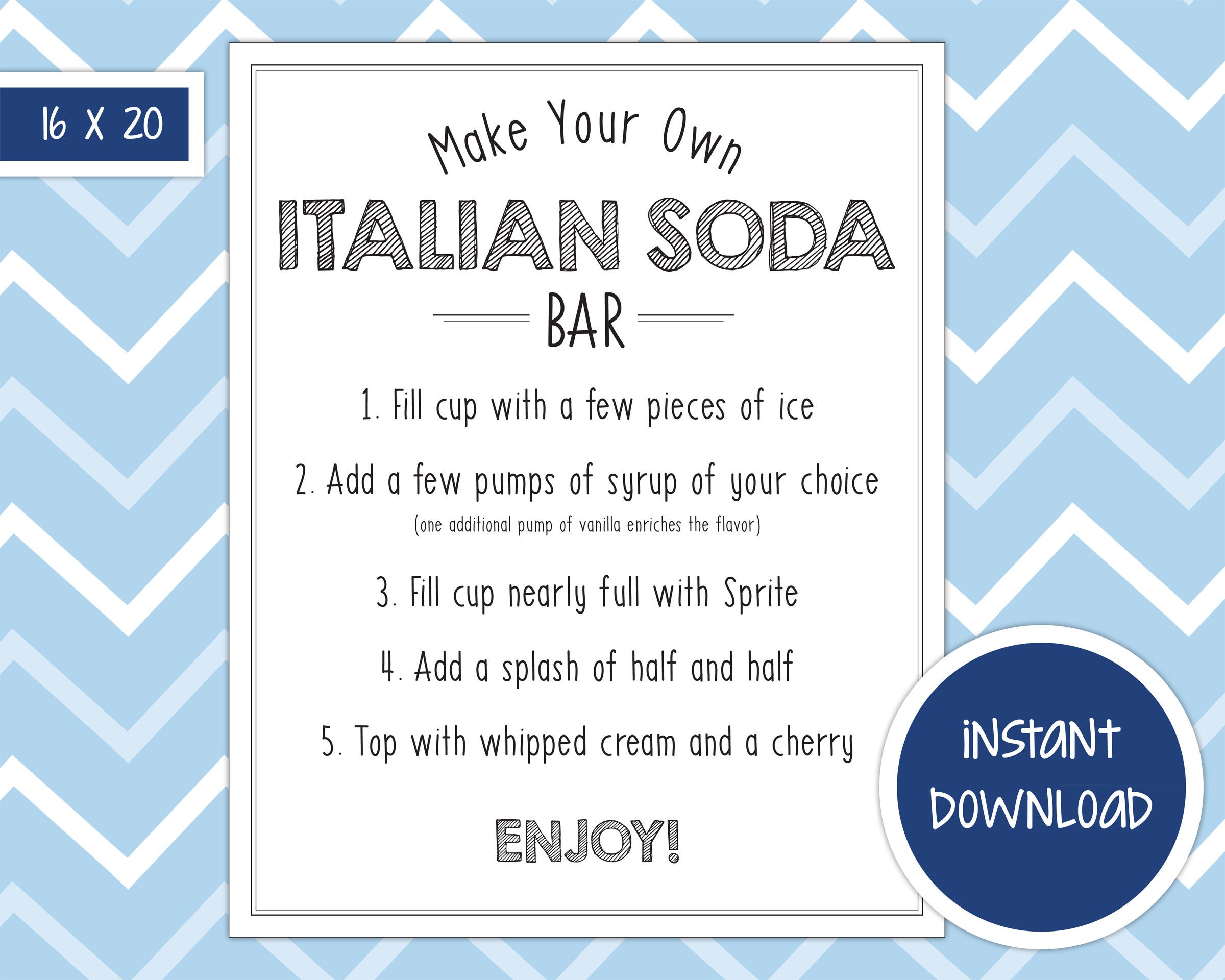 Italian Soda Bar Sign, Make Your Own Italian Soda Sign, Graduation ...