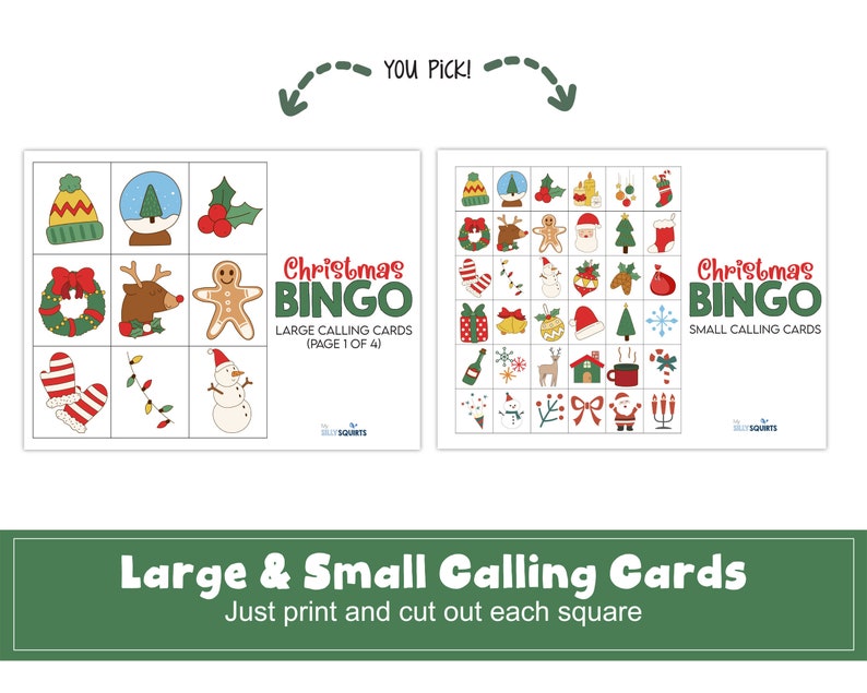 Christmas Bingo, Printable Christmas Bingo, 20 Unique Bingo Cards ...