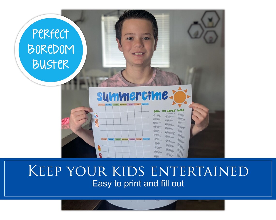 Summer Bucket List Calendar: 3-month Activity Poster (digital Download ...