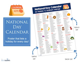 Printable July National Day Calendar Holiday Tracker at a - Etsy