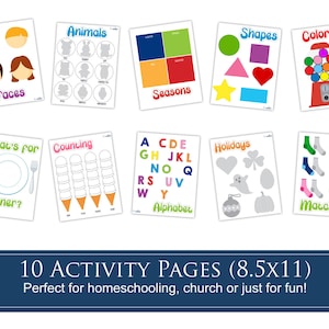 Printable DIY Toddler Busy Book, Quiet Book, Preschool, Homeschool ...