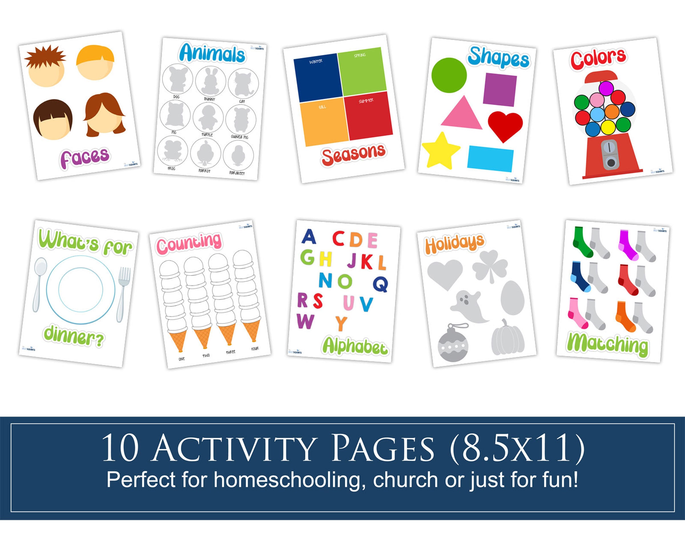 Printable DIY Toddler Busy Book, Quiet Book, Preschool, Homeschool ...