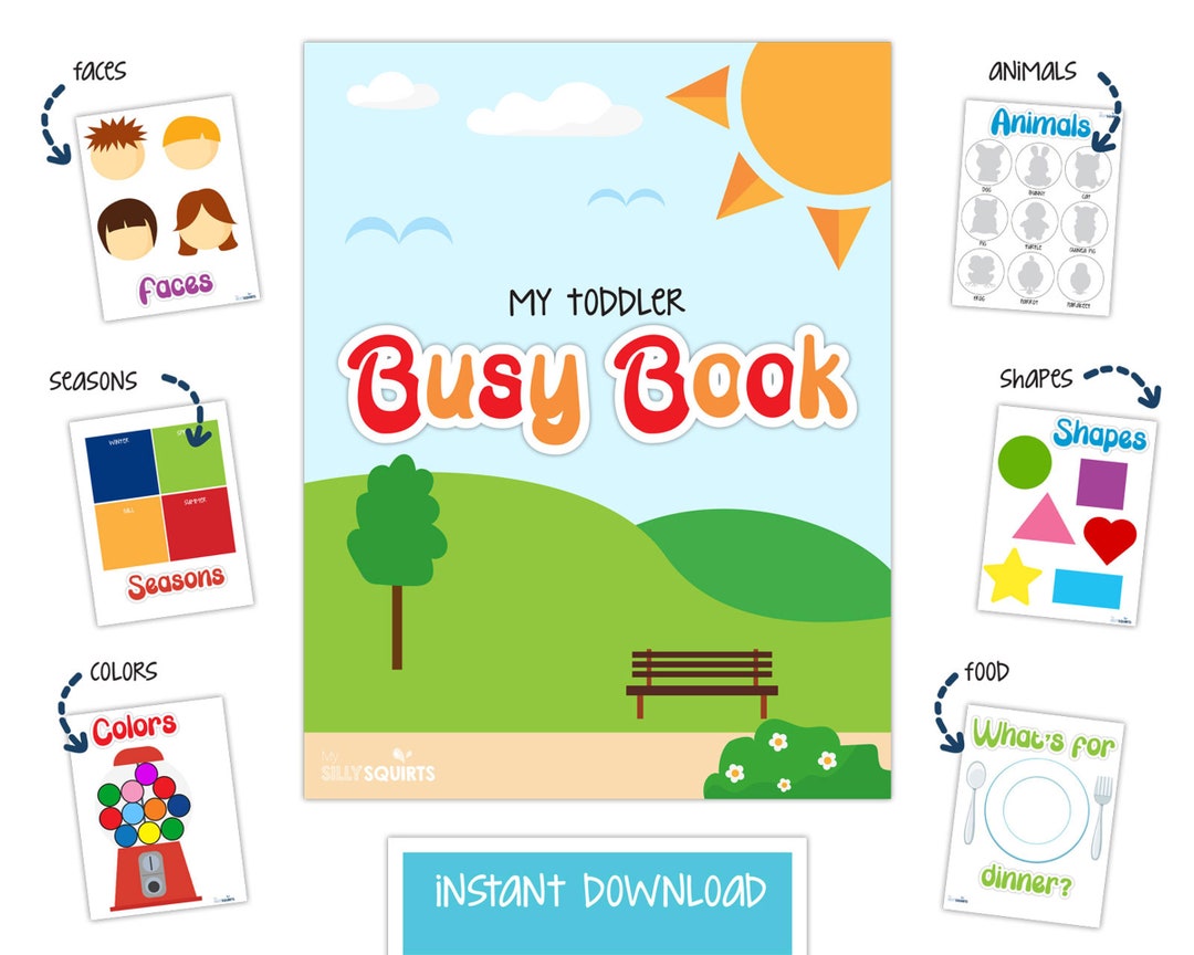 Printable DIY Toddler Busy Book, Quiet Book, Preschool, Homeschool ...