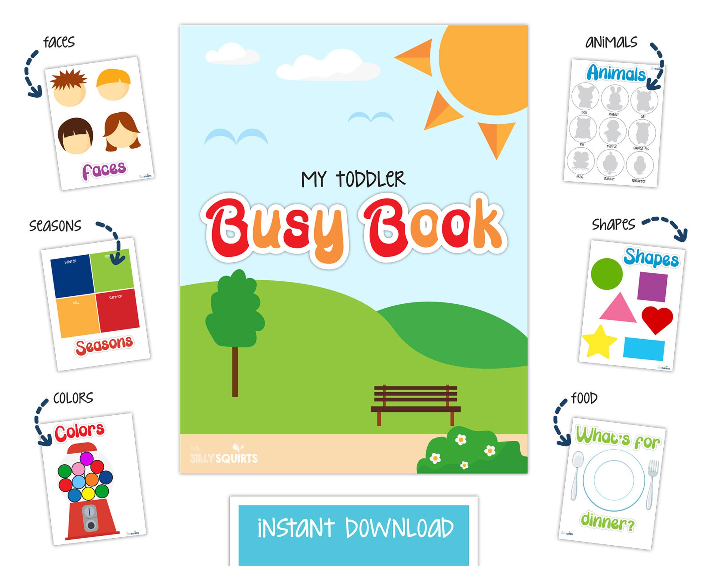 Printable DIY Toddler Busy Book, Quiet Book, Preschool, Homeschool ...