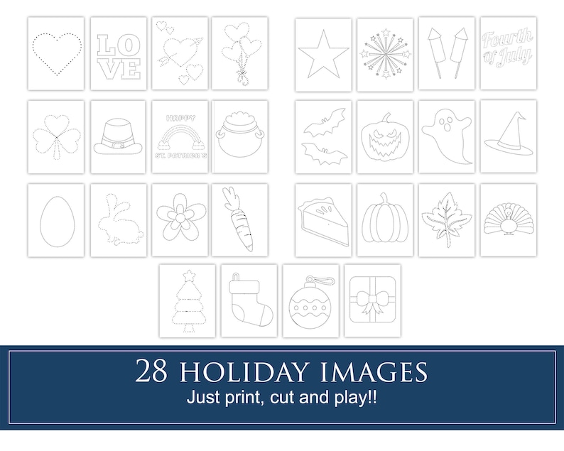 Holiday Pin Poke Activity: Fine Motor Skills Printable (instant ...