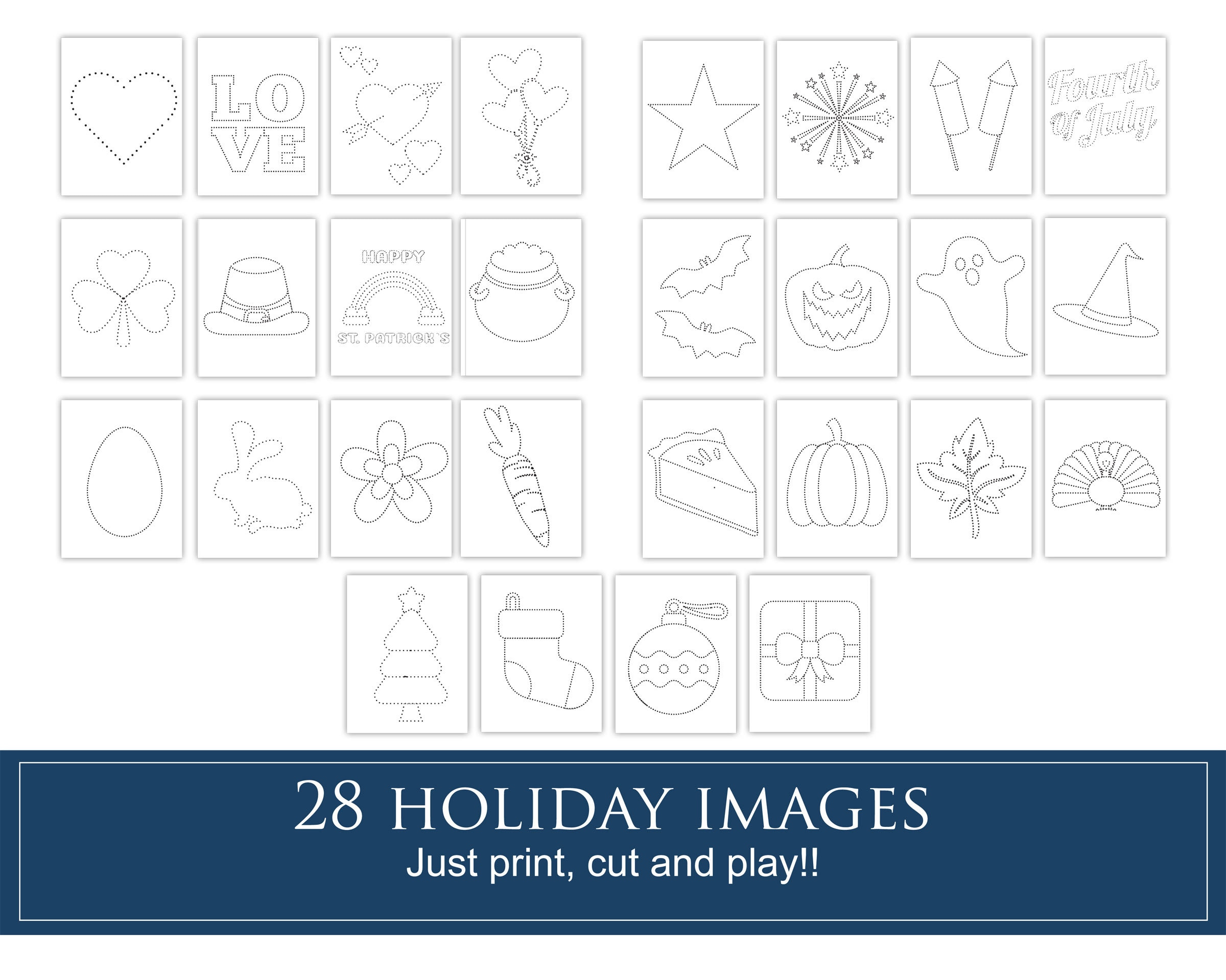 Holiday Pin Poke Activity, Pin Pricking, Push Pin Punch Pages ...