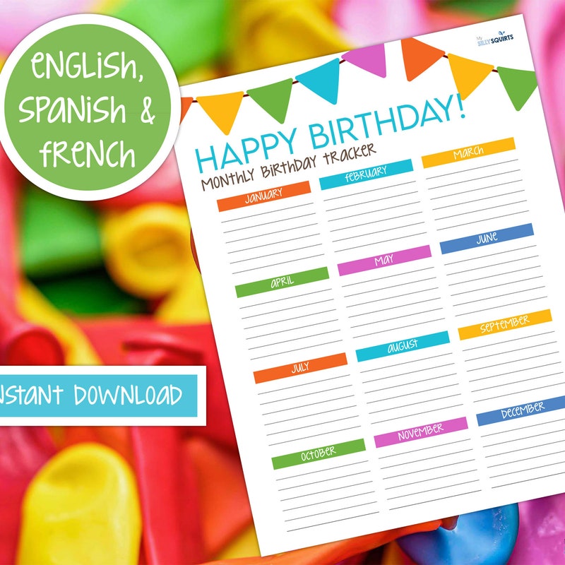 Spanish Birthday Calendar - Etsy