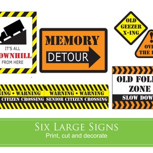 Over the Hill Party Signs: Funny Birthday Decorations (digital Download ...