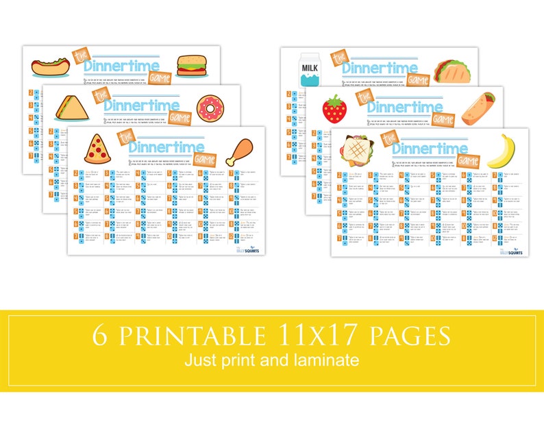 Printable Dinner Placemat Game: Family Dinnertime Fun (PDF) - Etsy