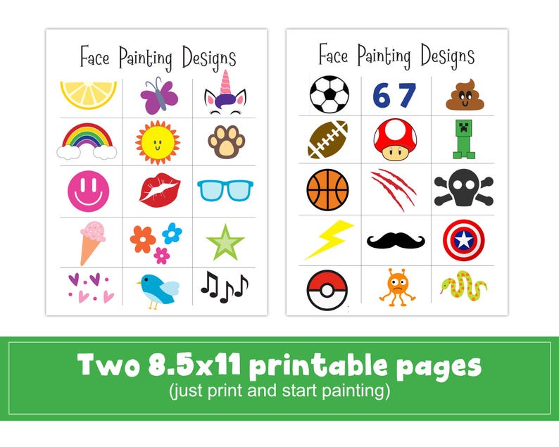 Beginner Face Painting Designs for Kids (digital Download) - Etsy