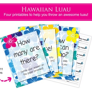 Hawaiian Luau Game/activity Posters - Etsy
