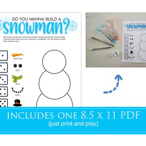 Roll A Snowman Dice Game: Printable Christmas Party Activity (PDF) - Etsy