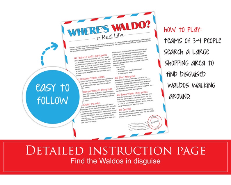Where's Waldo Real Life Group Game: LDS Youth Activity (PDF Download ...