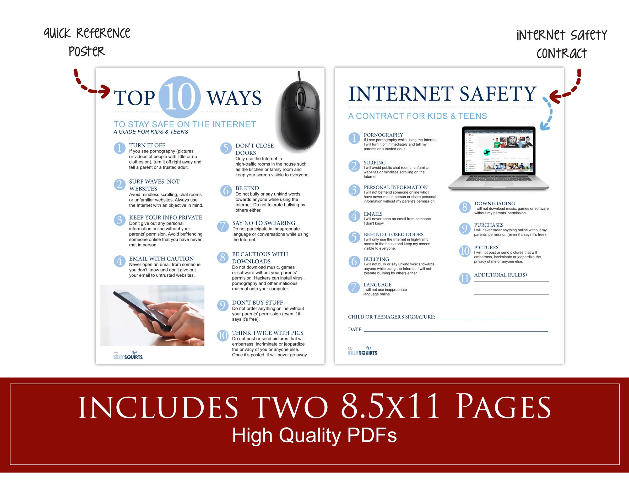 Internet Safety Poster, Internet Safety Contract, Online Safety ...