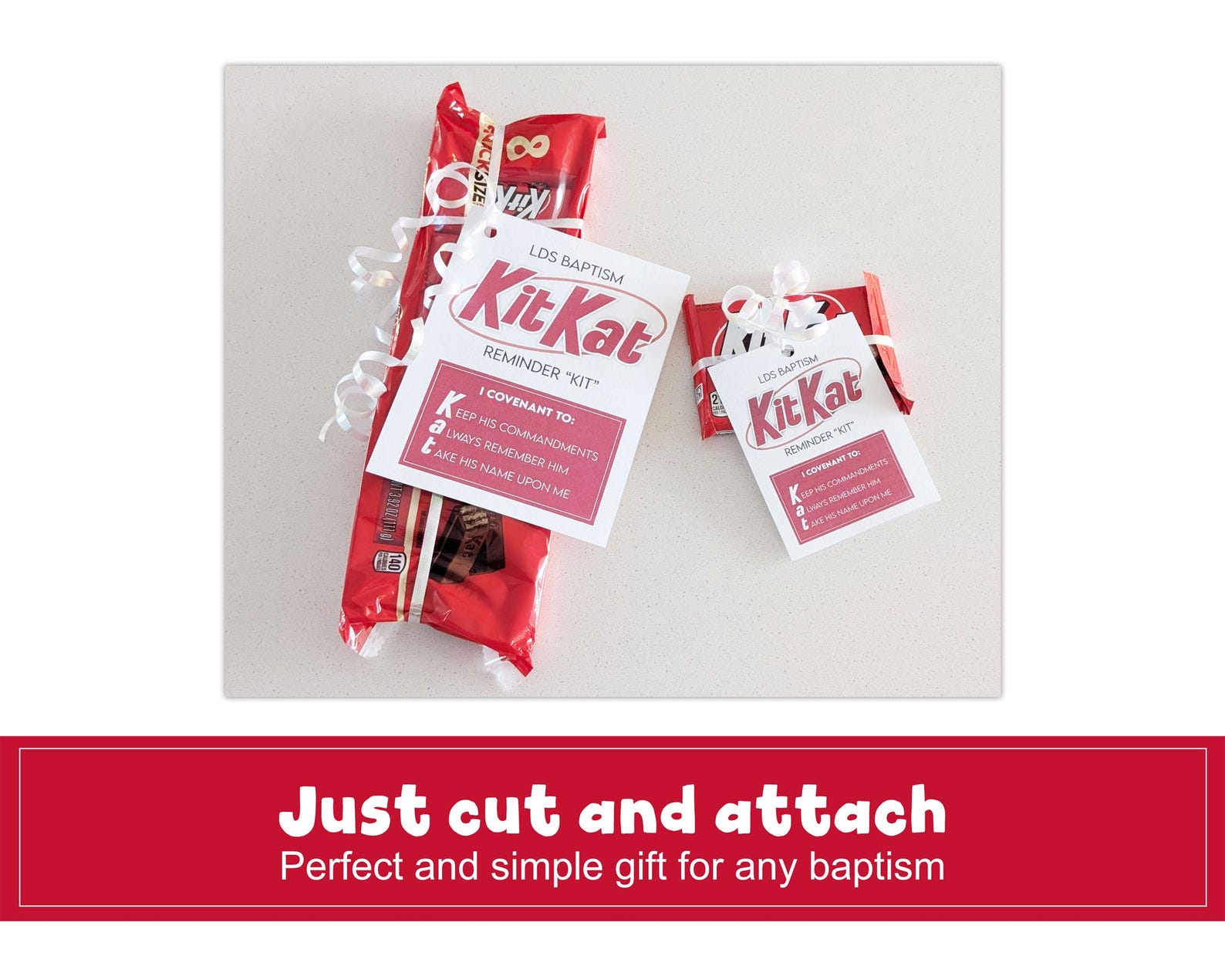 Kit Kat LDS Baptism Gift Tags: Printable Candy Bar Labels (digital ...