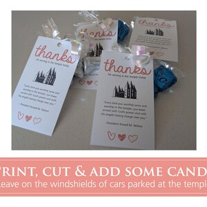 LDS Temple Worker Thank You Tags: Printable Gift (PDF) - Etsy