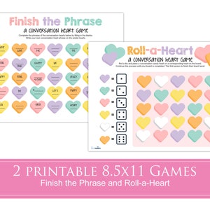 Valentine's Day Printable Games, Classroom Valentine Party, Rolling ...
