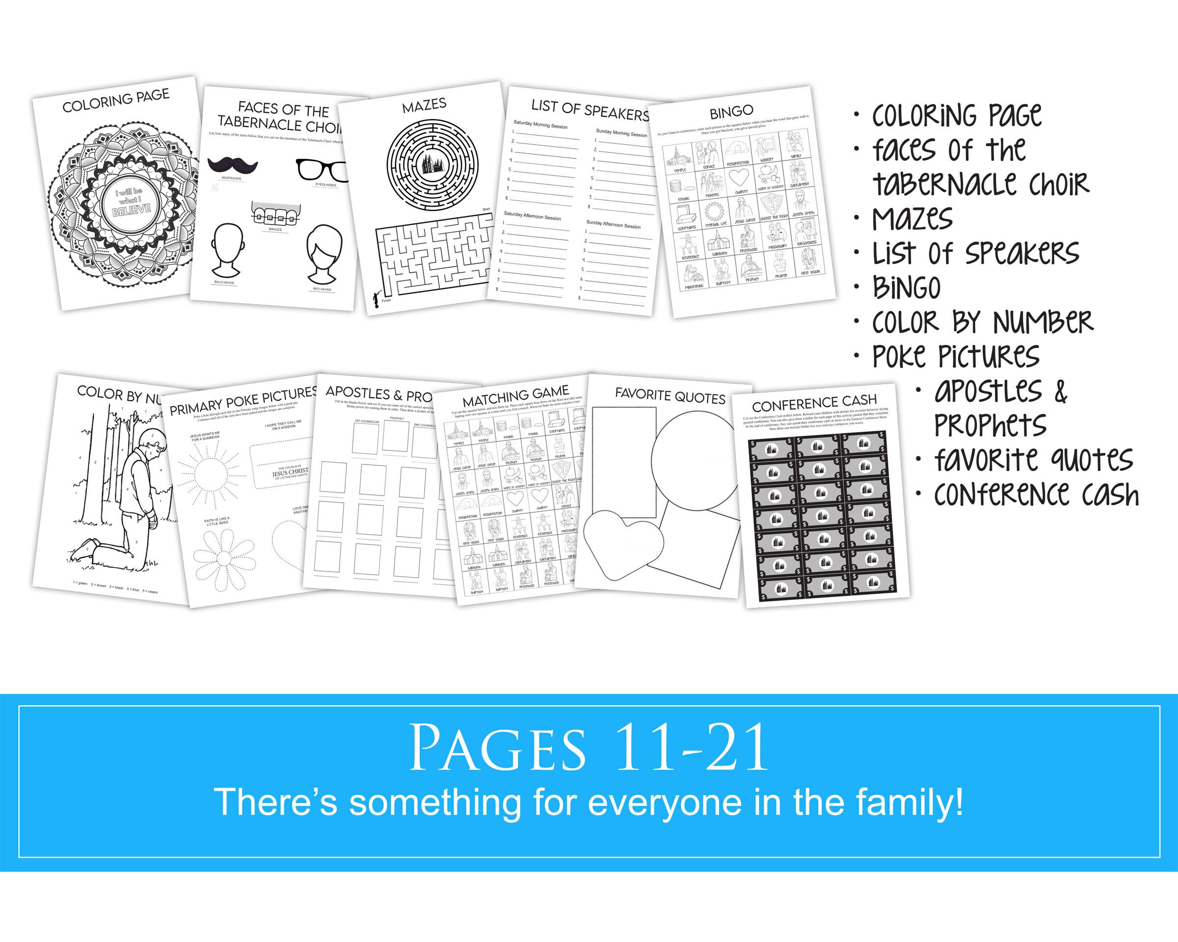LDS General Conference Activity Packet, LDS Coloring Pages, Primary ...