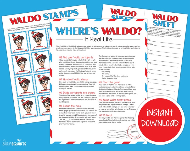 Where's Waldo Real Life Group Game: LDS Youth Activity (PDF Download) - Etsy