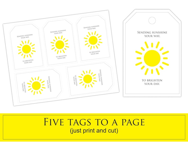 Box of Sunshine Printable Gift Tag (digital Download) - Etsy