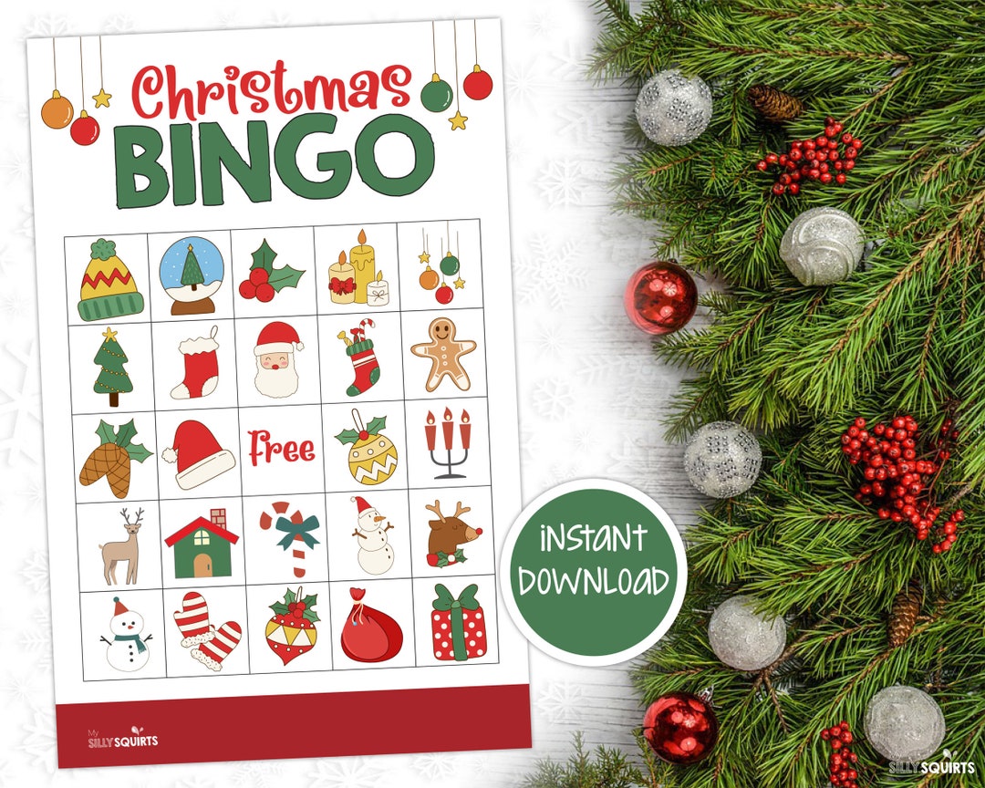 Bingo de Noël Bingo de Noël imprimable 20 cartes de bingo - Etsy France