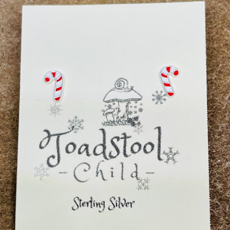 Candy Cane Studs Clay - Etsy