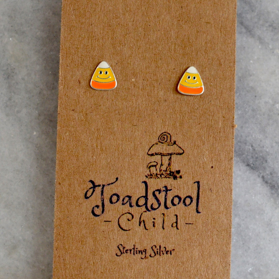 Sterling Silver - Candy Corn Studs/ Earrings / Kids Jewelry / Childrens Jewelry / Childrens ...